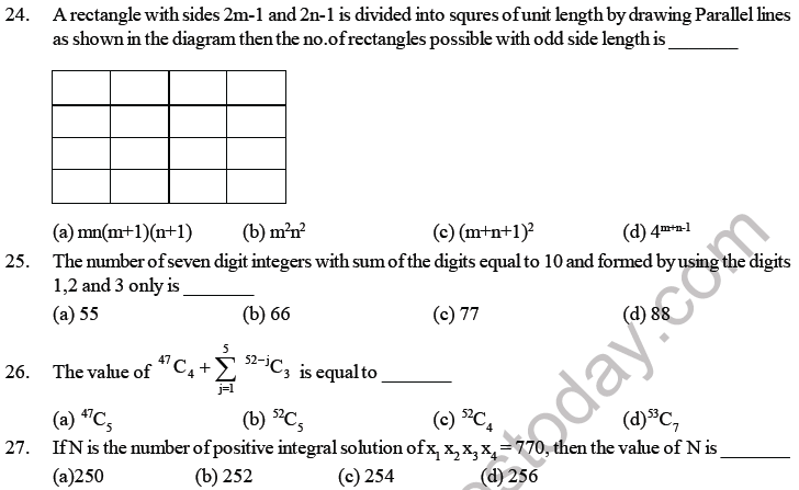 Jee Mathematics Permutation And Combination Mcqs Set B Multiple Choice Questions
